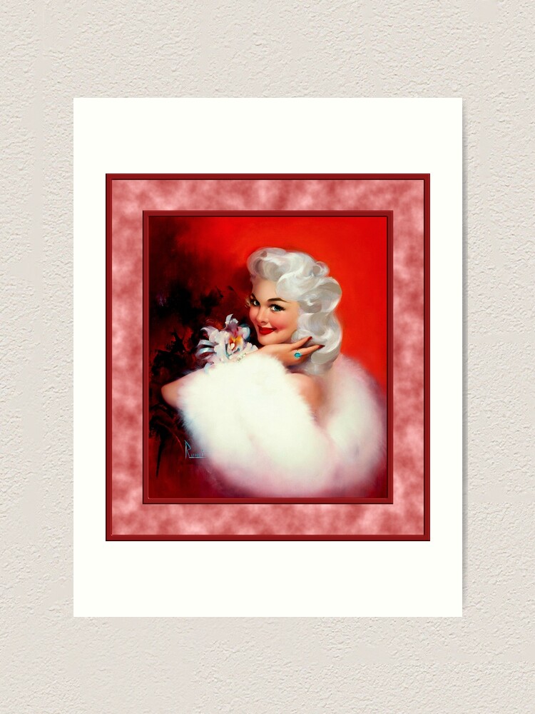 "Platinum Blonde With An Orchid by Edward Runci Remastered Vintage Art ...