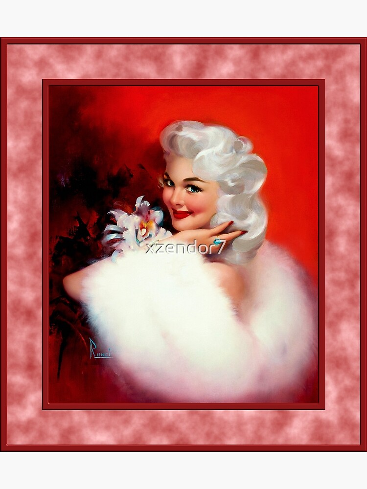 "Platinum Blonde With An Orchid by Edward Runci Remastered Vintage Art ...