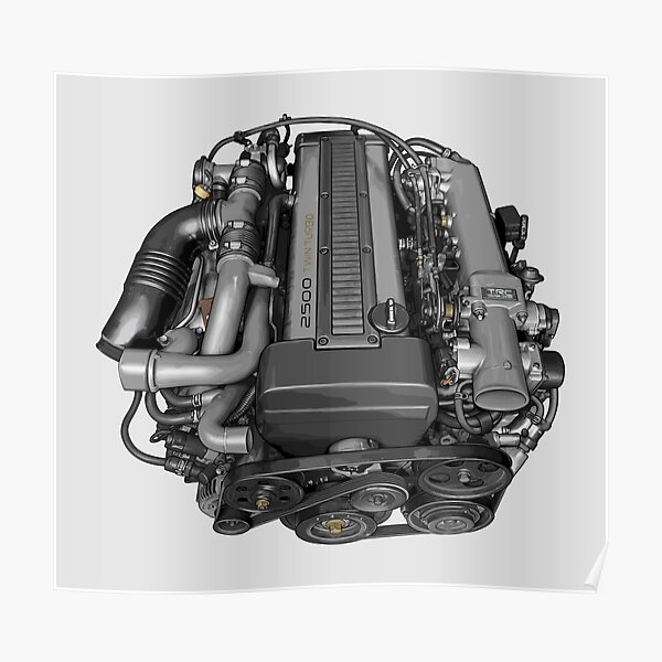 "1JZ (non vvt-i) Engine Sticker " Poster by ArtyMotive | Redbubble