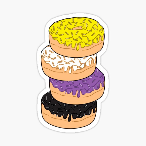 "Non-Binary Pride Flag Donut Stack" Sticker for Sale by MadeByBeata ...
