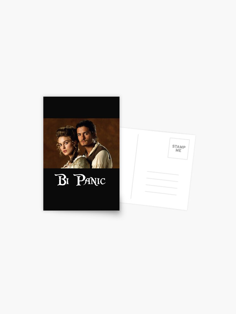 "Bi Panic will turner and elizabeth swann" Postcard by livebymoonlight | Redbubble