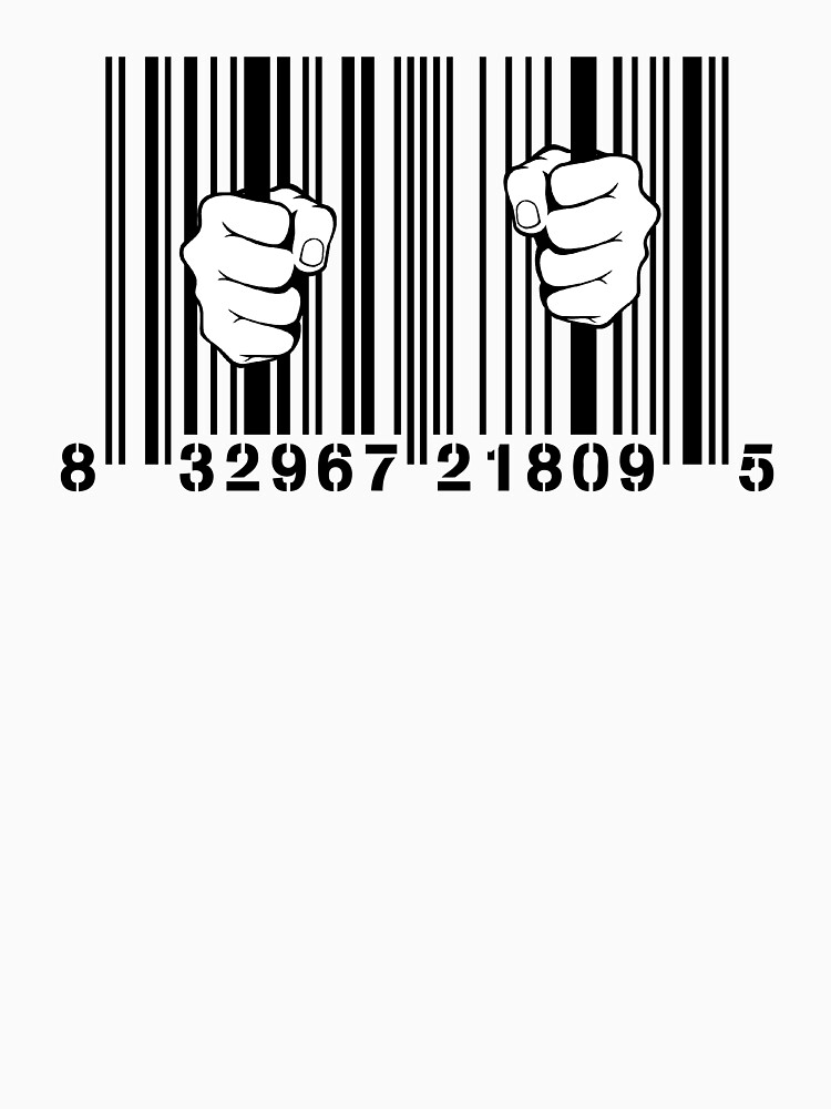 "Captured By Consumerism UPC Barcode Prison" T-shirt for Sale by ...