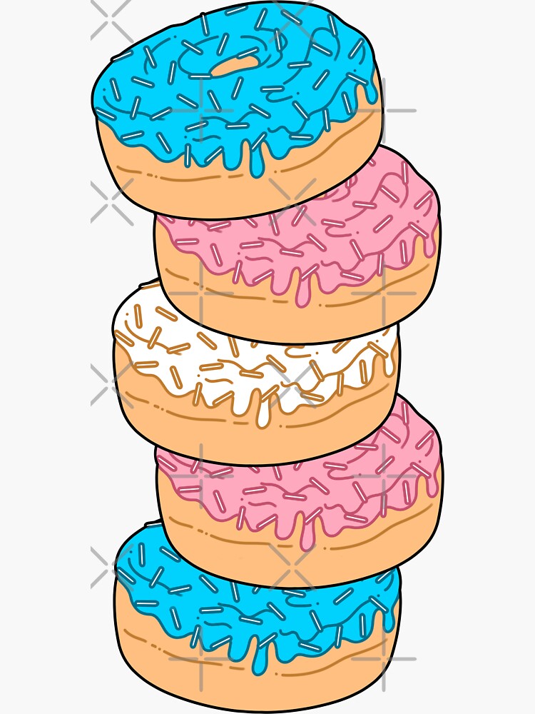 "Transgender Pride Flag Donut Stack" Sticker for Sale by MadeByBeata ...