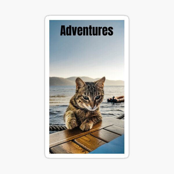 "ADVENTURES CAT" Sticker for Sale by cats-fans | Redbubble