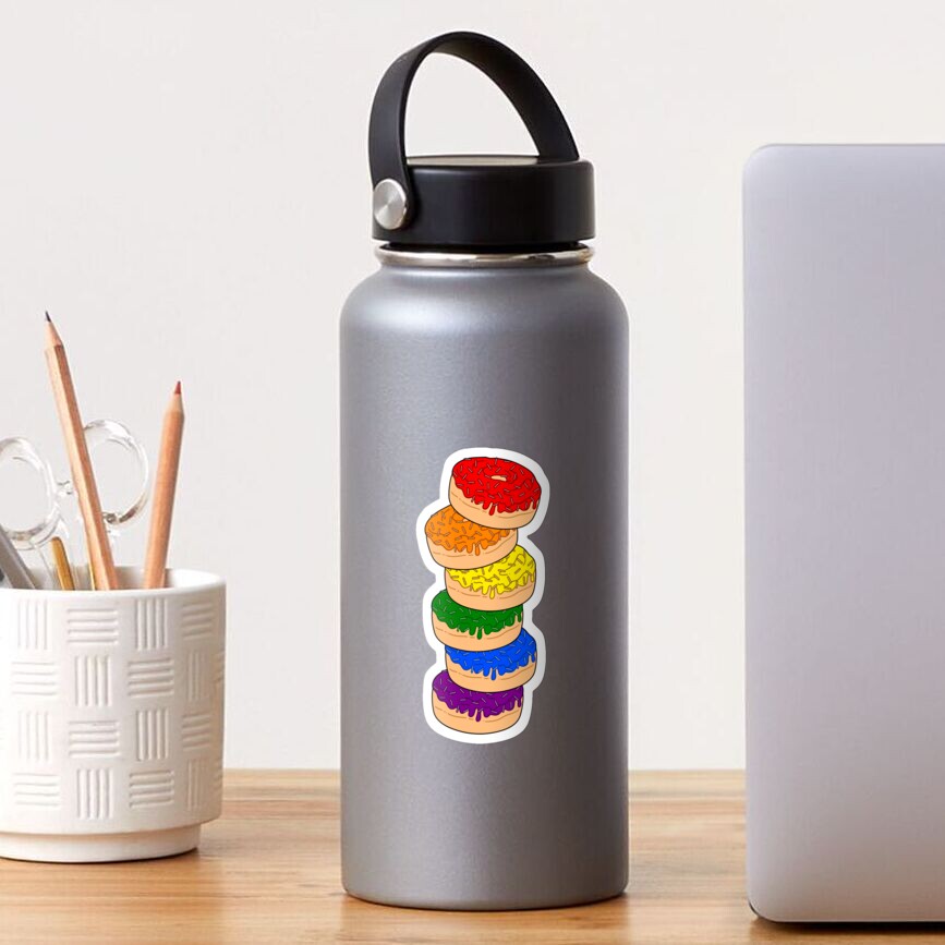"Gay Pride Flag Donut Stack" Sticker for Sale by MadeByBeata | Redbubble