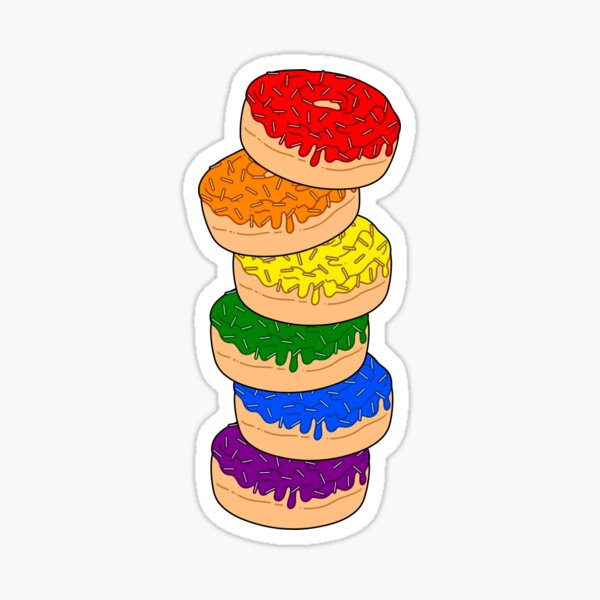 "Gay Pride Flag Donut Stack" Sticker for Sale by MadeByBeata | Redbubble