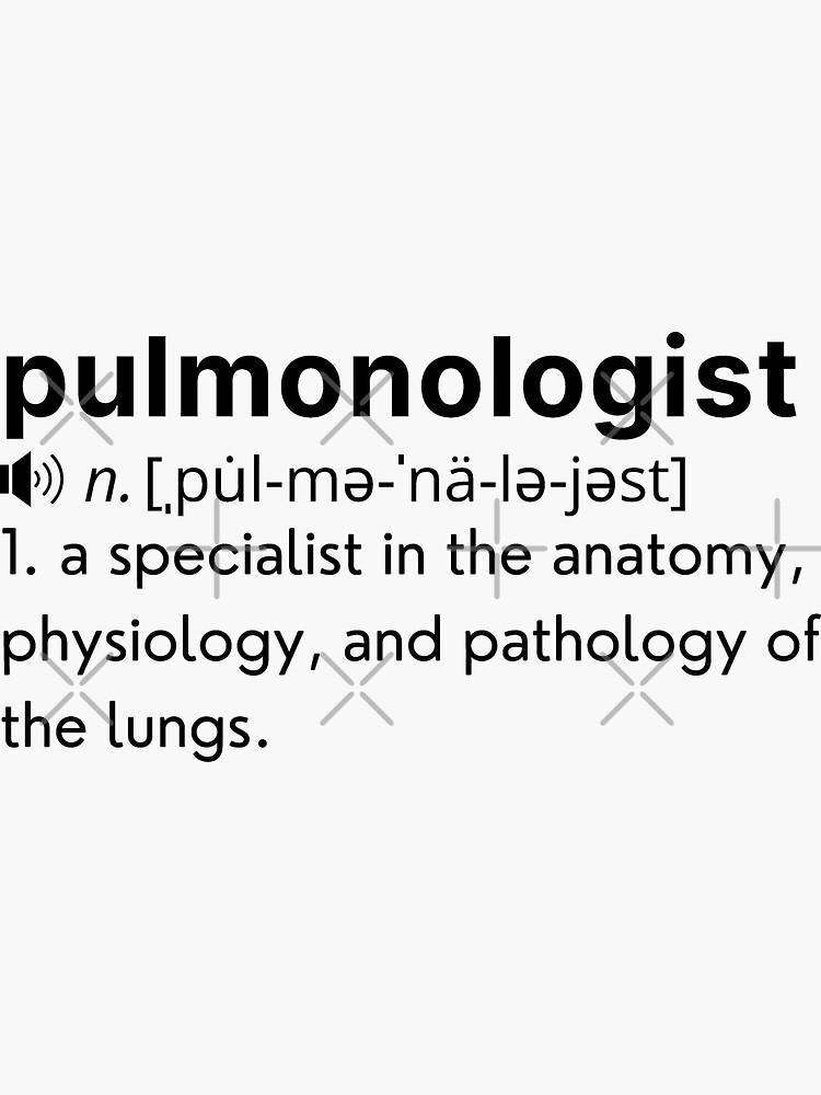 "Pulmonologist Definition" Sticker for Sale by 24FAHSION | Redbubble