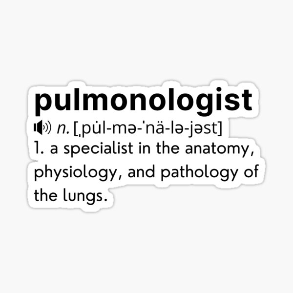 "Pulmonologist Definition" Sticker for Sale by 24FAHSION | Redbubble