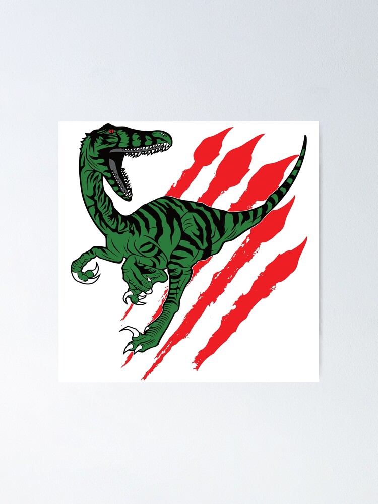 "dino dinosaur claws blood raptor velociraptor" Poster for Sale by ...