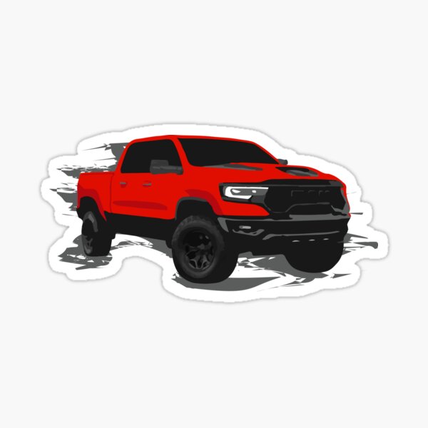 "Red RAM pickup " Sticker for Sale by mfzmfz | Redbubble