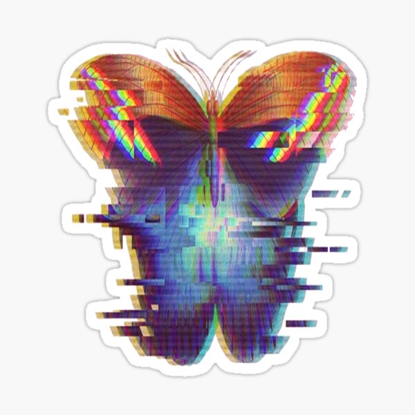 "butterfly glitch" Sticker for Sale by Collection1123 | Redbubble