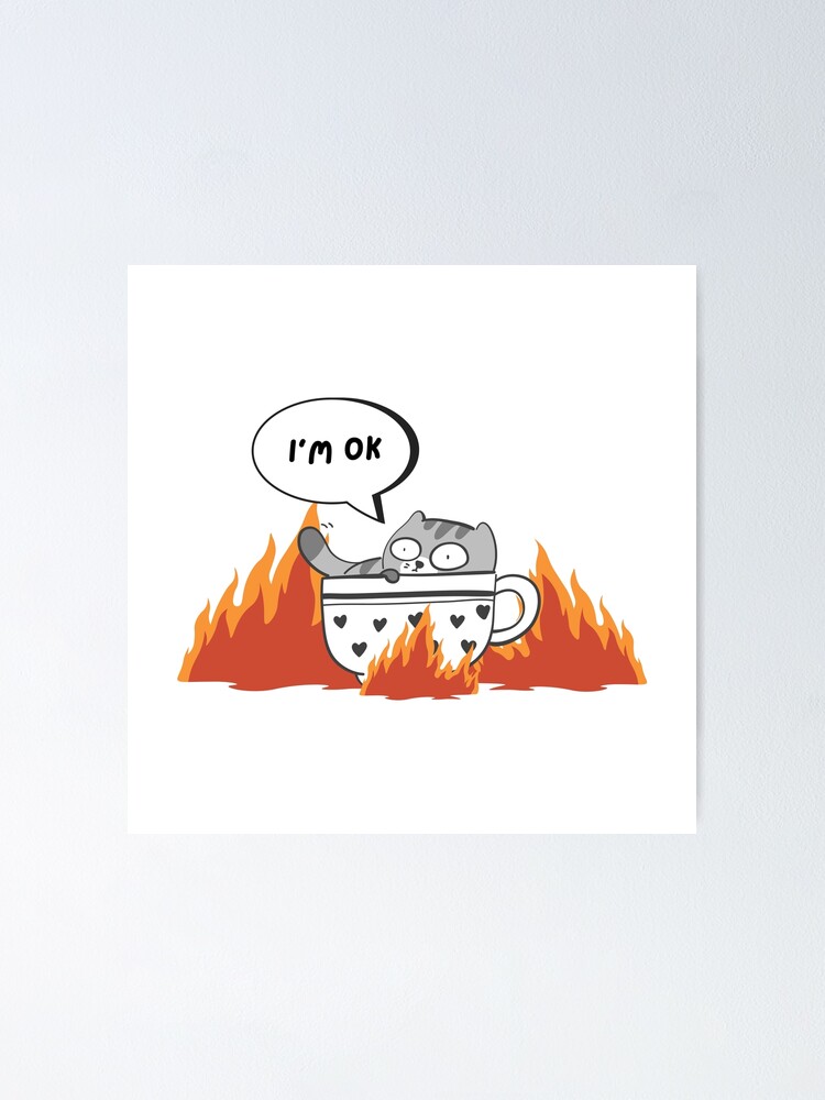 Póster «Un gato bebiendo café Meme, Un gato bebiendo café, Gato con ...