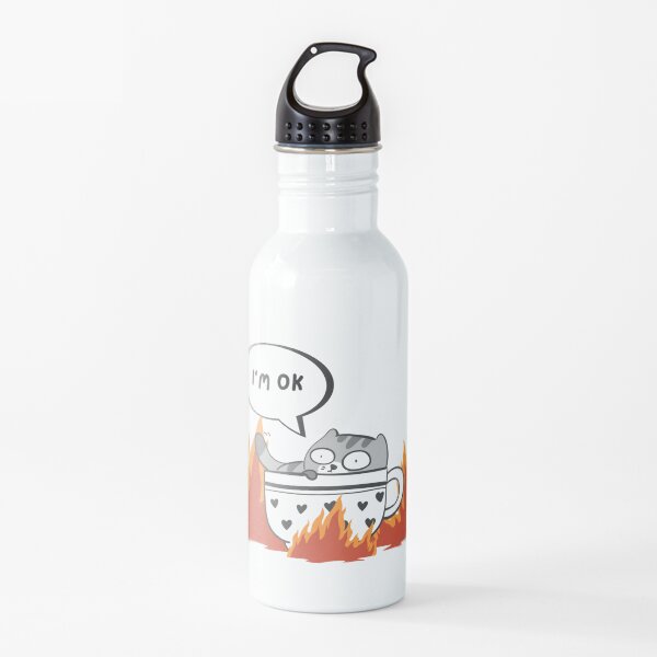 Botella de agua «Un gato bebiendo café Meme, Un gato bebiendo café ...