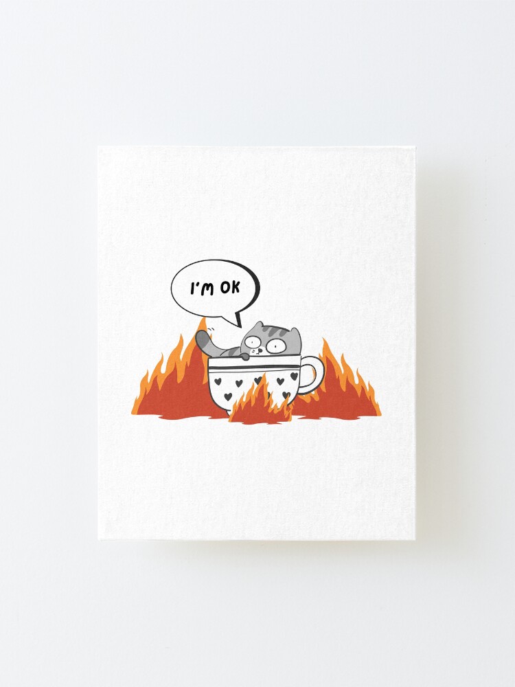 Lámina montada «Un gato bebiendo café Meme, Un gato bebiendo café, Gato ...