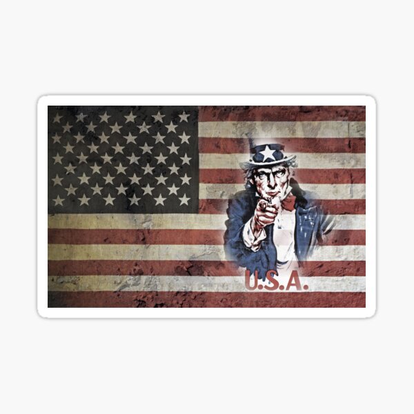 "US Flag with Uncle Sam." Sticker by VisionZone | Redbubble