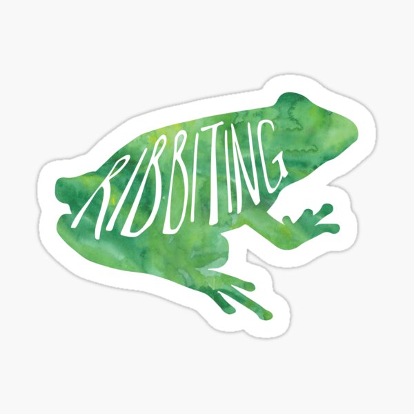 "Ribbiting - funny frog pun" Sticker for Sale by hitechmom | Redbubble