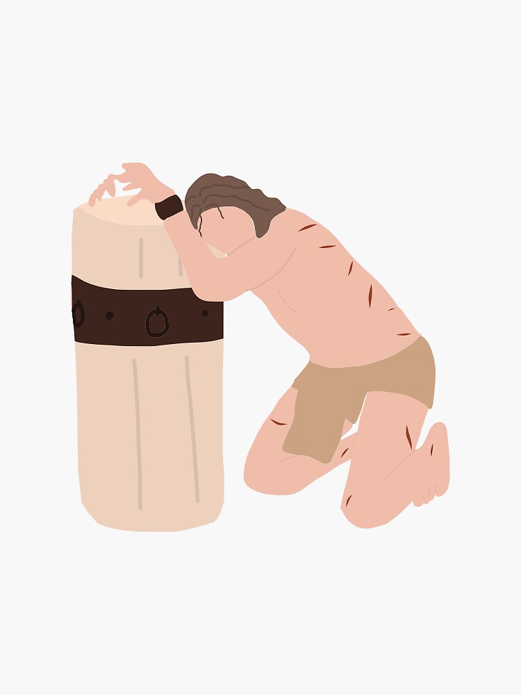 Pegatina «Jesús azotado Color Block Minimalista sin rostro» de ...