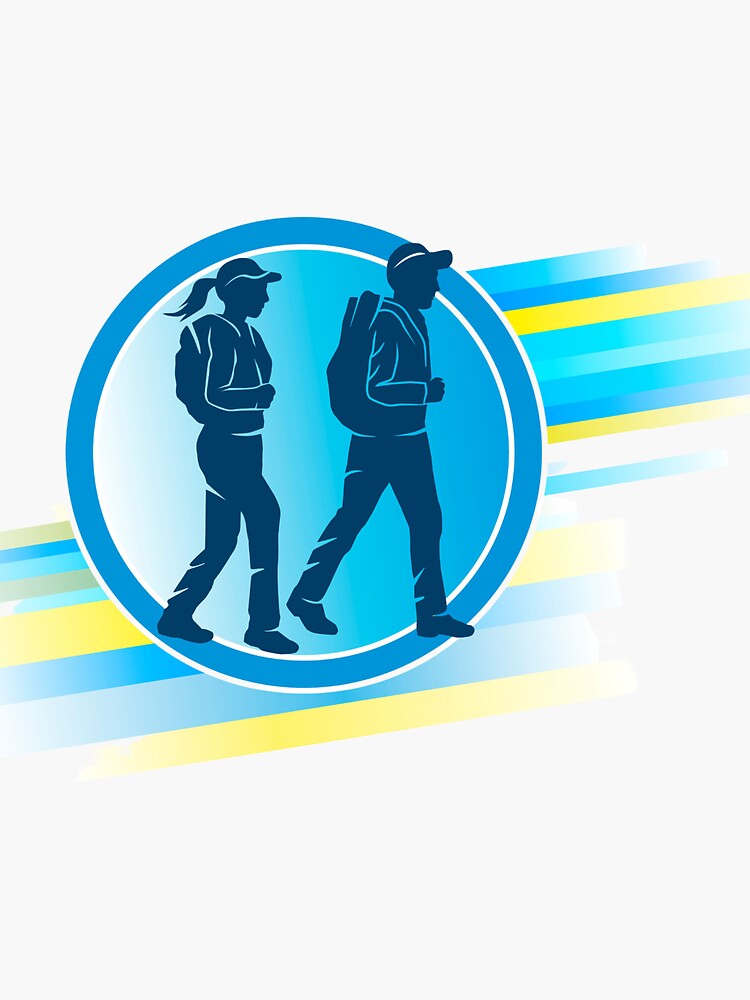 "Couple of Hikers nature trails camping outdoors sticker" Sticker for ...