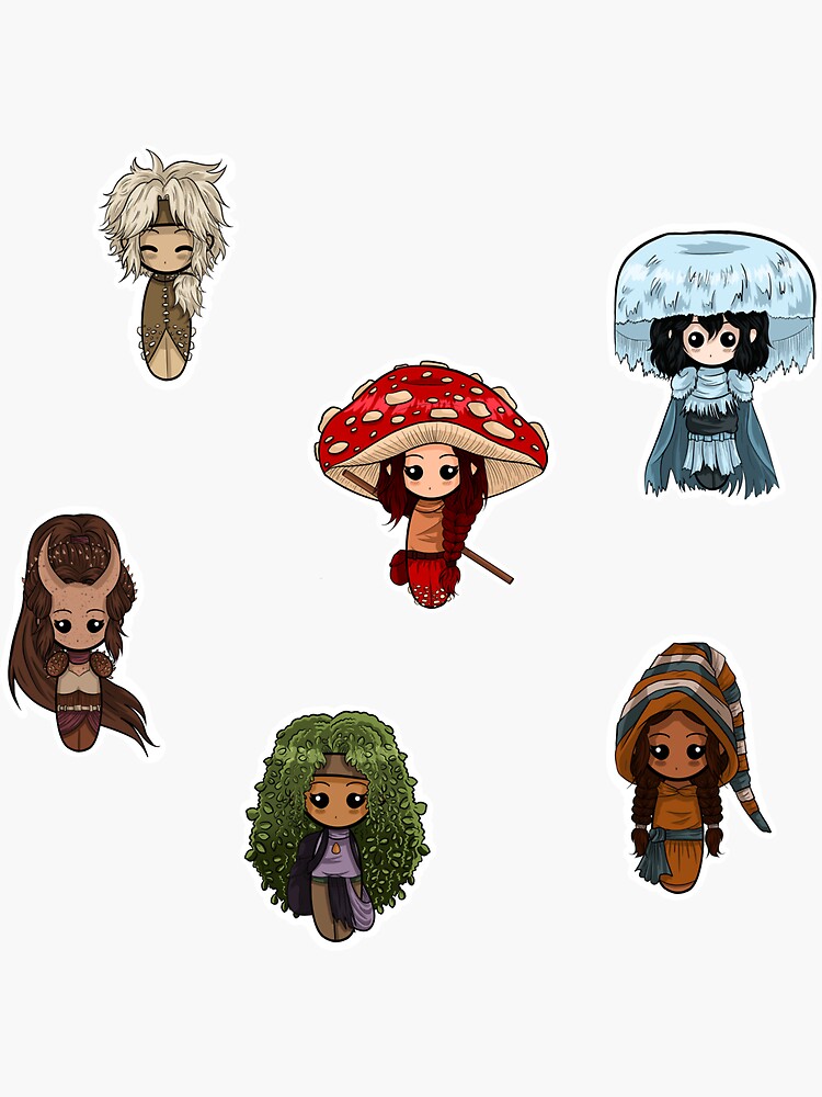 "Cute Chibi Mushroom Characters Art Drawing " Sticker by ...