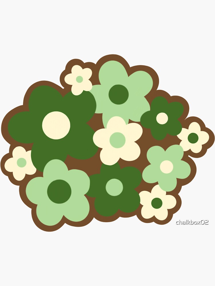 "Brown & Green Aesthetic Flower Bunch" Sticker for Sale by chalkbox02 ...
