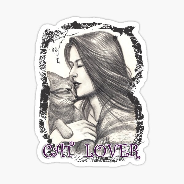 "CAT LOVER (Atsushi Sakurai)" Sticker for Sale by Lovely-C-Art | Redbubble