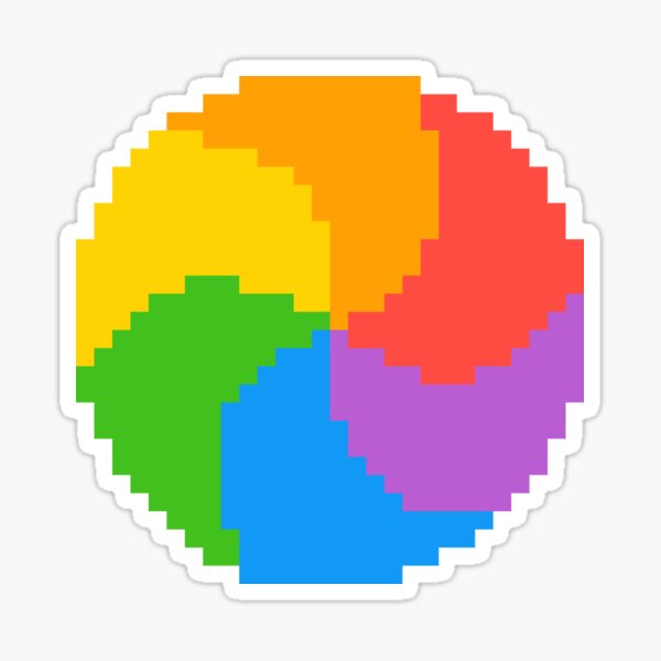 "8-bit Pinwheel" Sticker for Sale by NewLineDesigns | Redbubble