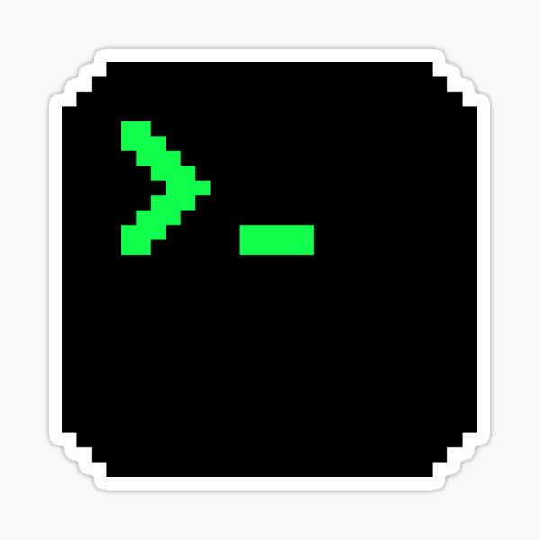 "8-bit Green Terminal Window" Sticker for Sale by NewLineDesigns ...