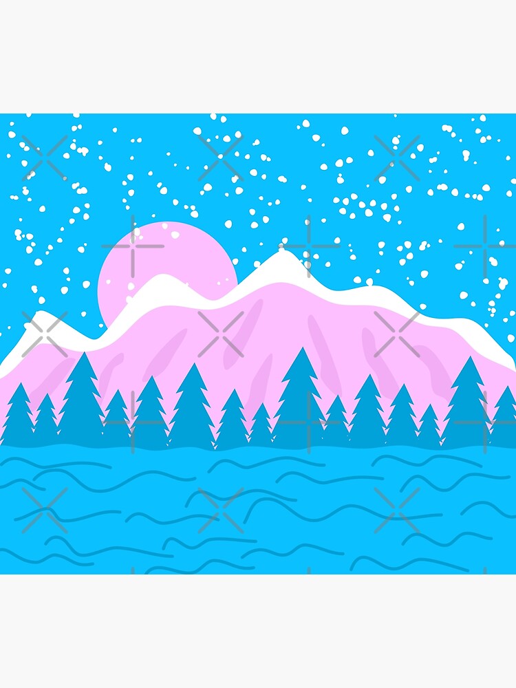 "Transgender Pride Flag Mountain Landscape Snow Lake Sunset" Poster for ...