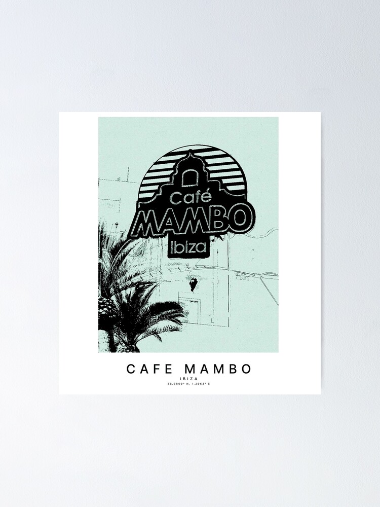"Cafe Mambo Ibiza Wall Art High Quality, Vintage Sketch Art Travel ...