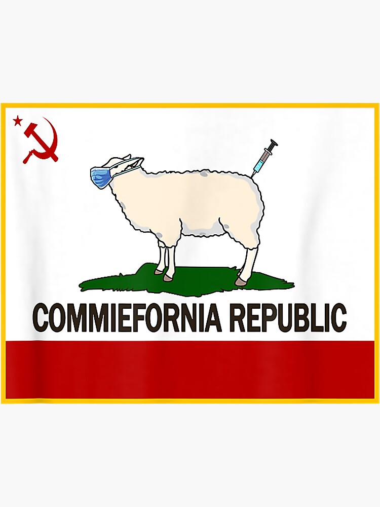 "Funny Commiefornia Republic California State Flag Sheeple T-Shirt.png ...