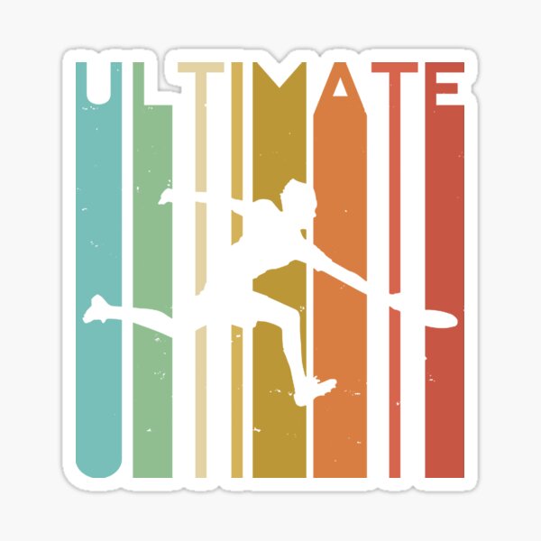 "Ultimate Frisbee Retro Player Men Women Flying Disc College " Sticker ...