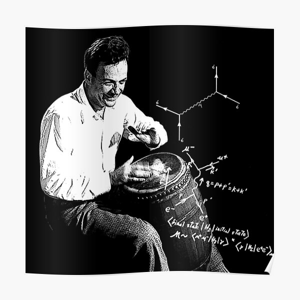 "Richard Feynman Bongos" Poster for Sale by Memelord2022 | Redbubble