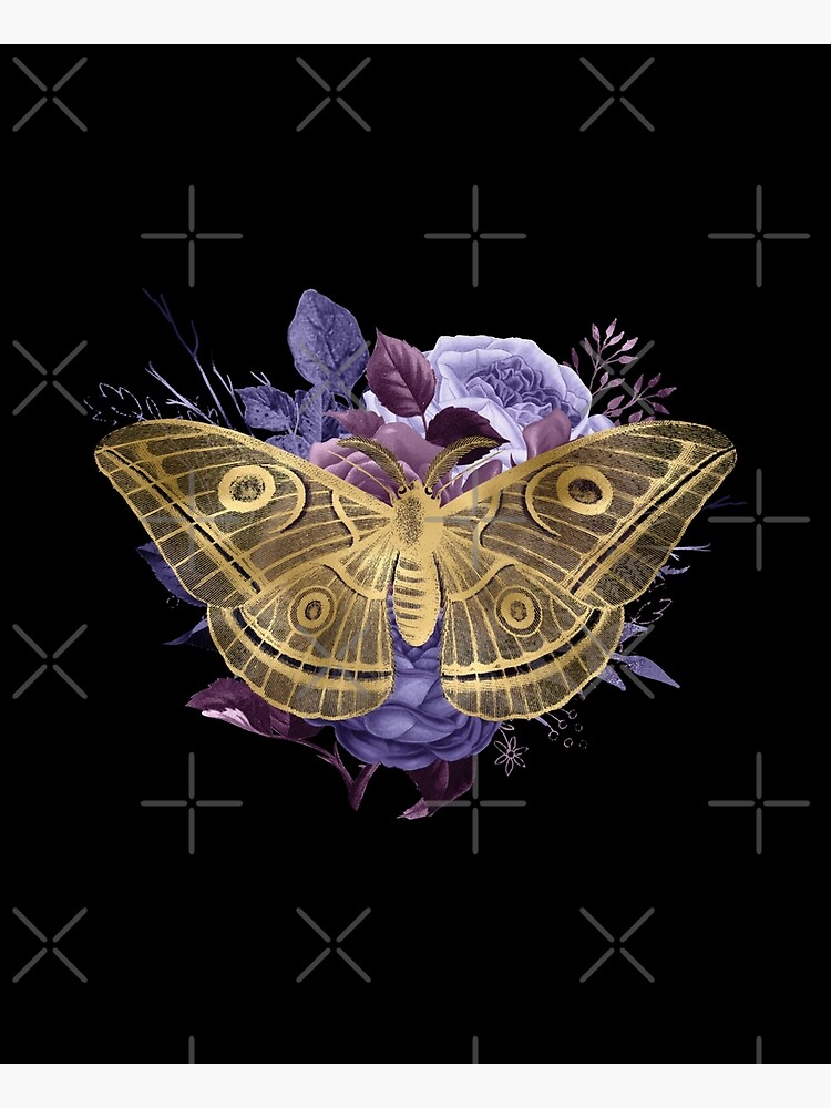 "Golden moth and flower" Poster for Sale by witch-wood | Redbubble