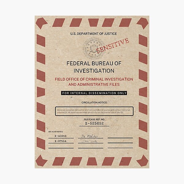 "Top Secret FBI X-Files ? Folder" Photographic Print for Sale by ...