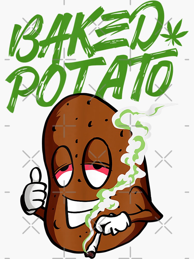 "Stoner Baked Potato Marijuana" Sticker by dorisnnadiri | Redbubble