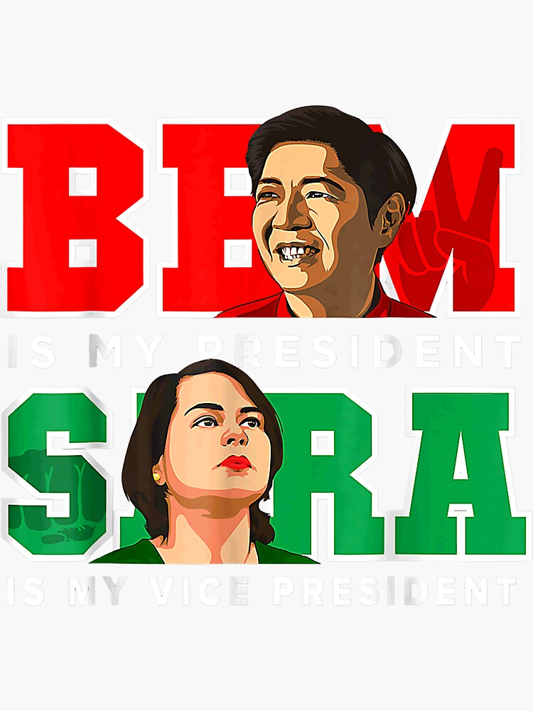 "BBM Sara 2022 President Red Bong Marcos Duterte Inday" Sticker for ...