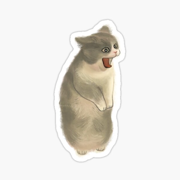 "screaming cat meme" Sticker by Ashleysnook | Redbubble