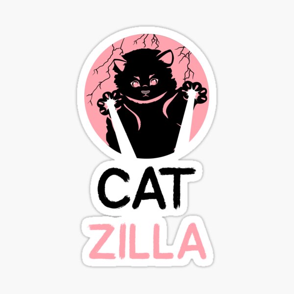 "Catzilla" Sticker by dn-designs-art | Redbubble