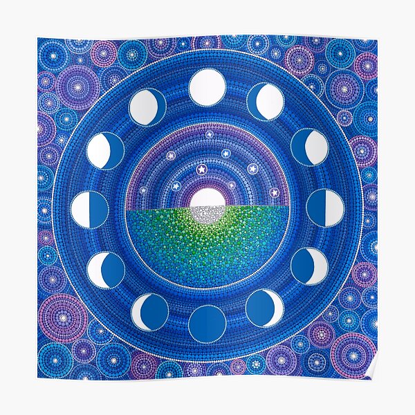 "Moon Phase Mandala" Poster by ElspethMcLean | Redbubble