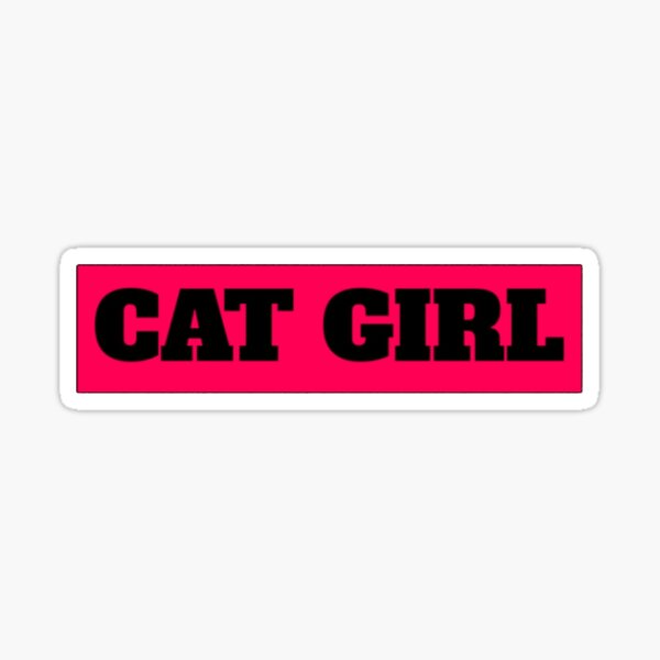 "Cute Cat Girl Pinkey Red" Sticker by lord47 | Redbubble