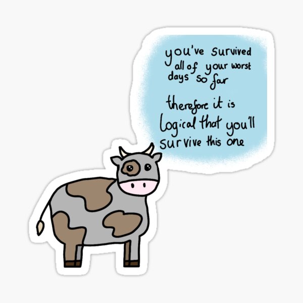 "statisticowlly you'll survive" Sticker for Sale by EmoGayWorm | Redbubble