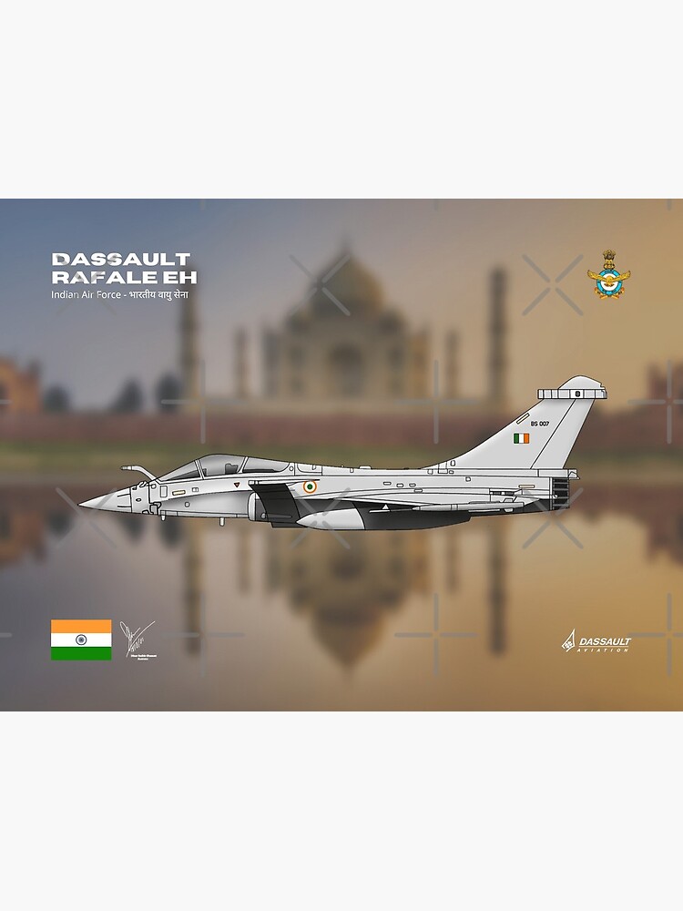 "Indian Air Force Dassault Rafale EH Digital Drawing" Art Print by ...