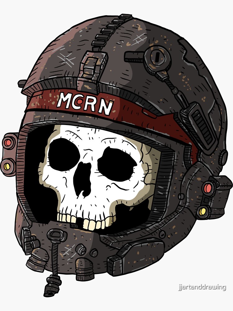 "Martian marine helmet with skull. mars." Sticker for Sale by JJ ADX ...