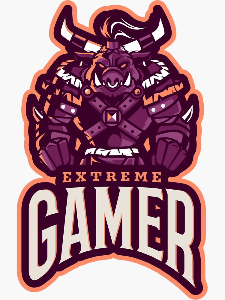 "Extreme Gamer with Minotaur Monster" Sticker by PRIVARSHU | Redbubble