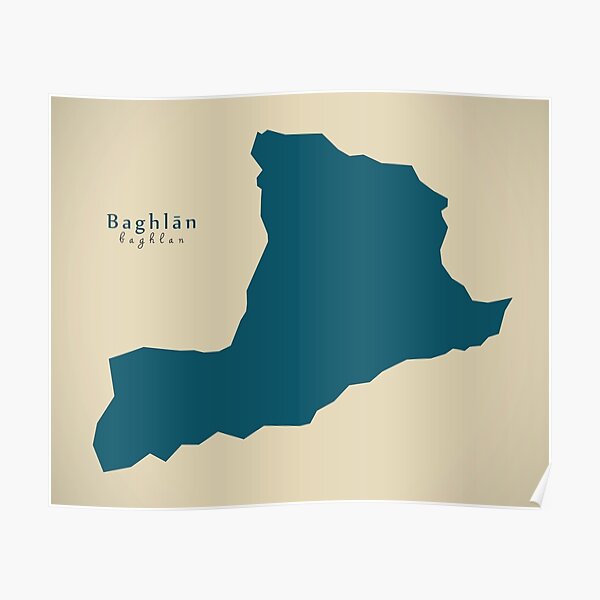 "Modern Map - Baghlan province map Afghanistan AF" Poster by ...