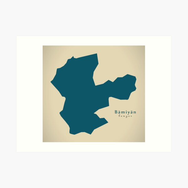 "Modern Map - Bamiyan province map Afghanistan AF" Art Print by ...