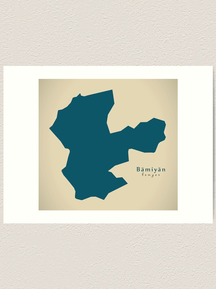 "Modern Map - Bamiyan province map Afghanistan AF" Art Print by ...