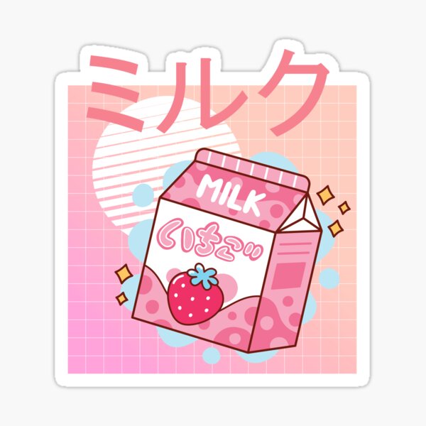 "Strawberry Milk Kawaii Japanese Anime " Sticker for Sale by Star5sixx ...
