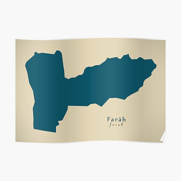 "Moderne Karte - Karte der Provinz Farah Afghanistan AF" Poster von ...
