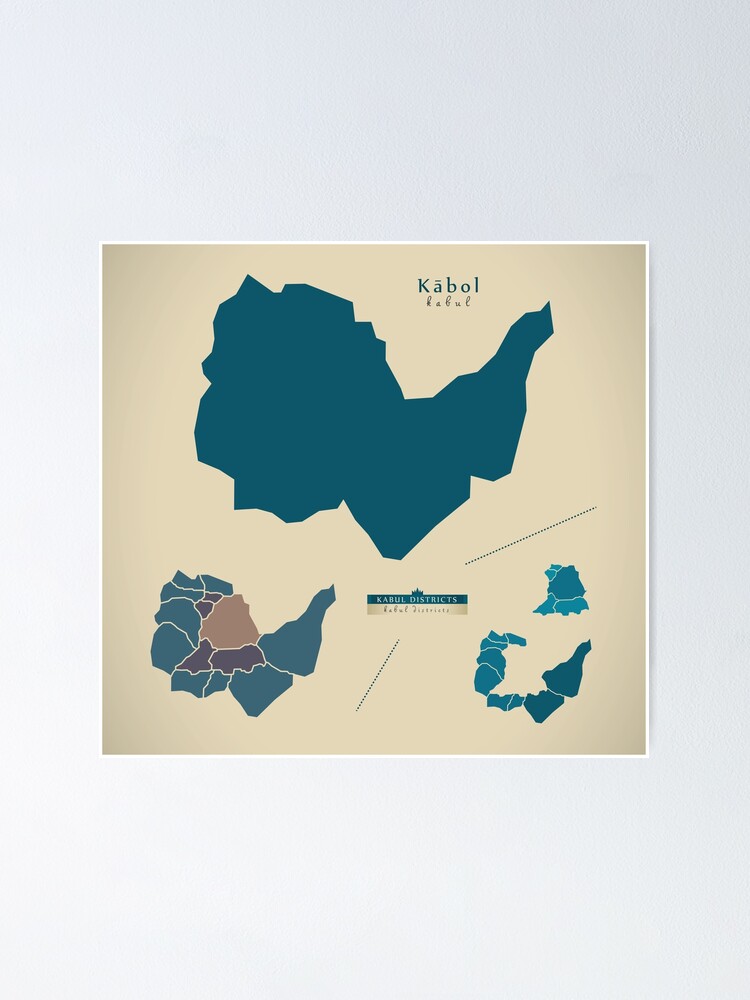 "Modern Map - Kabul province map Afghanistan AF" Poster for Sale by ...